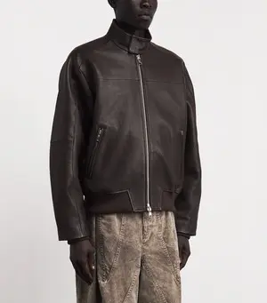 WON HUNDRED Leather Bomber Jacket