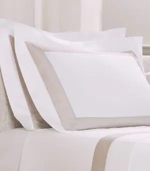 Frette Cotton Breeze Border Oxford Pillowcase - Grey