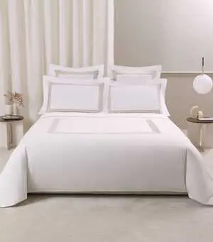 Frette Cotton Breeze Border Oxford Pillowcase - Grey