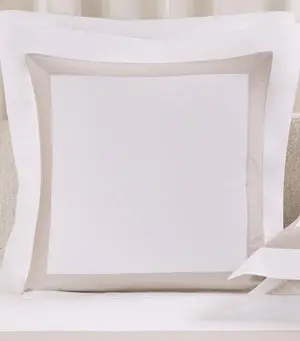 Frette Cotton Breeze Border Square Pillowcase - Grey
