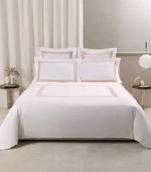 Frette Cotton Breeze Border Oxford Pillowcase - Pink