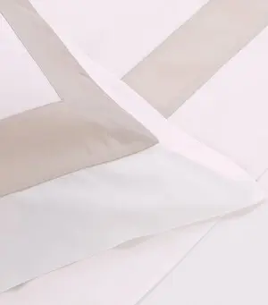 Frette Cotton Breeze Border King Flat Sheet Set - Grey