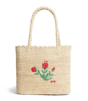 Rixo Nilani Raffia Shoulder Bag - Black
