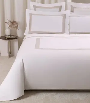 Frette Cotton Breeze Border King Duvet Cover - Grey