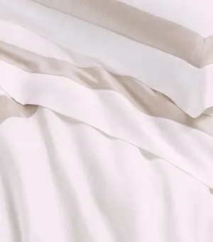 Frette Cotton Breeze Border King Duvet Cover - Grey