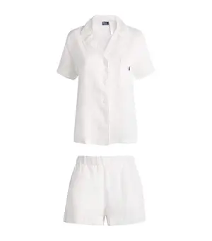 Polo Ralph Lauren Linen-cotton Short Pyjama Set - White