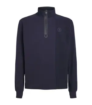 Bogner Cotton-blend Connor Quarter-zip Sweatshirt - Navy