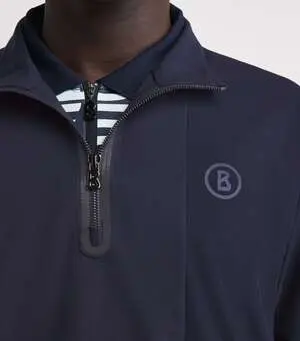 Bogner Cotton-blend Connor Quarter-zip Sweatshirt - Navy