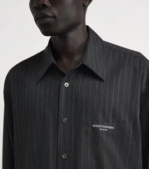 WOOYOUNGMI Wool-blend Pinstripe Shirt