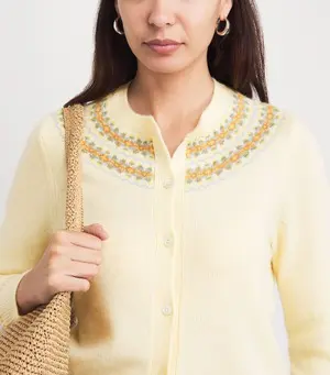 DÔEN Wool-blend Olympe Cardigan - Yellow