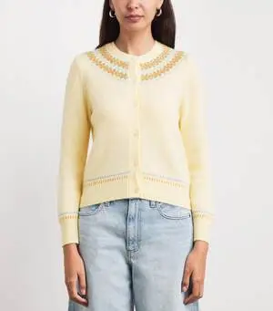 DÔEN Wool-blend Olympe Cardigan - Yellow