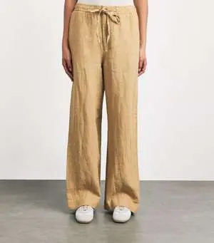 Polo Ralph Lauren Linen Drawstring Wide-leg Trousers - Beige