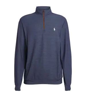 Rlx Ralph Lauren Quarter-zip Polo Pony Sweatshirt - Navy