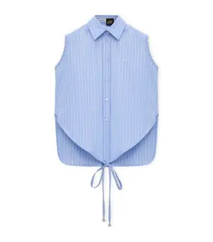 Loewe X Paula's Ibiza Striped Sleeveless Shirt - Blue