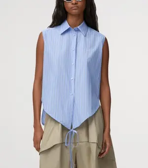 Loewe X Paula's Ibiza Striped Sleeveless Shirt - Blue