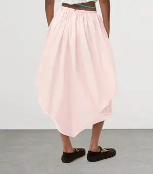 Loewe X Paula's Ibiza Cotton Draped Midi Skirt - Pink