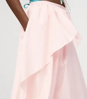 Loewe X Paula's Ibiza Cotton Draped Midi Skirt - Pink