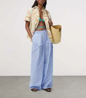 Loewe X Paula's Ibiza Striped Paneled Trousers - Blue