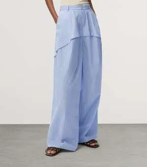 Loewe X Paula's Ibiza Striped Paneled Trousers - Blue