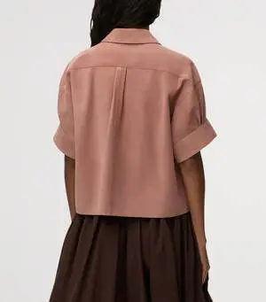 Loewe X Paula's Ibiza Suede Short-sleeve Shirt - Pink