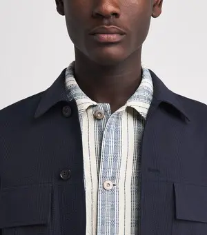 Paul Smith Seersucker Twin-pocket Overshirt - Blue