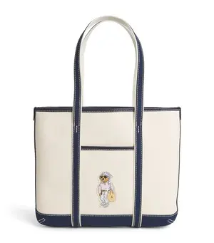 Polo Ralph Lauren Canvas Polo Bear Tote Bag - Ivory