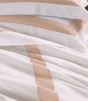 Frette Cotton Breeze Border Oxford Pillowcase - Pink