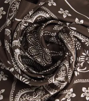 Sandro Silk Printed Bandana - Brown