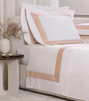 Frette Cotton Breeze Border King Sheet Set - Pink