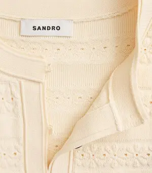 Sandro Knitted Button-up Mini Dress - Beige