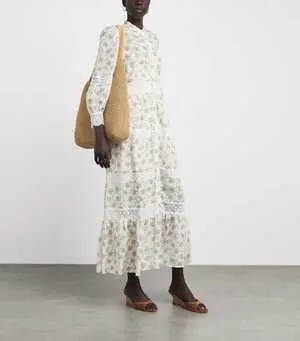 Sandro Lace Floral Midi Dress
