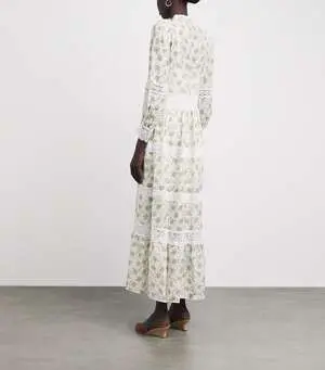Sandro Lace Floral Midi Dress