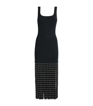 Sandro Knitted Fringe Midi Dress