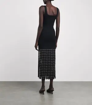 Sandro Knitted Fringe Midi Dress