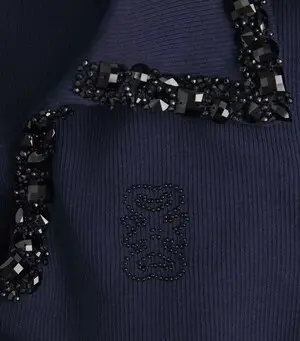 Sandro Stretch-cotton Embellished Polo Top
