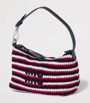 Miu Miu Crochet And Leather Logo Pouch