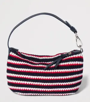 Miu Miu Crochet And Leather Logo Pouch