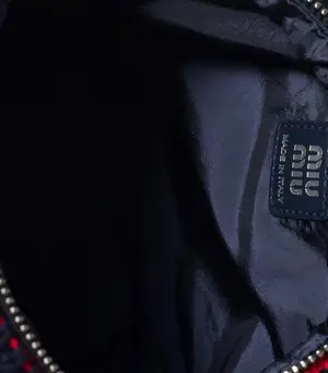 Miu Miu Crochet And Leather Logo Pouch