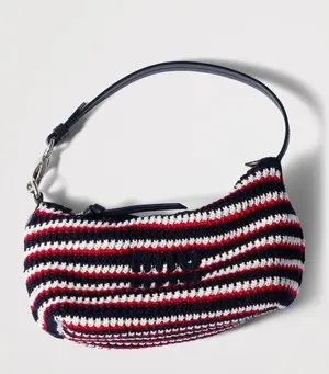 Miu Miu Crochet And Leather Logo Pouch