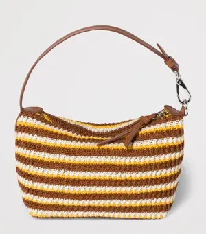 Miu Miu Crochet And Leather Pouch