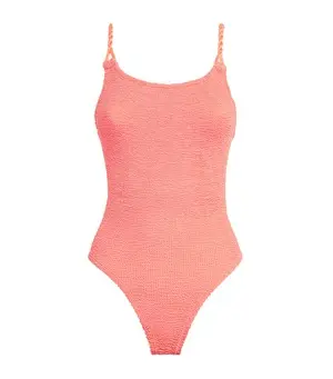 Hunza G Twisted-strap Camille Swimsuit - Orange