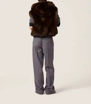Miu Miu Shearling Hooded Gilet - Brown