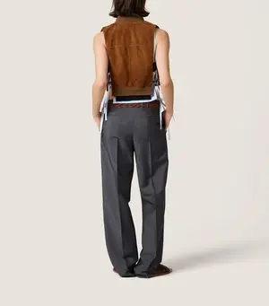 Miu Miu Mohair-wool Straight Trousers - Grey