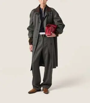 Miu Miu Wool Straight Trousers - Grey