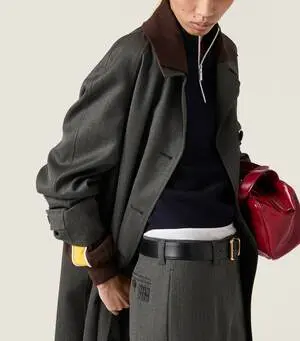 Miu Miu Wool Straight Trousers - Grey