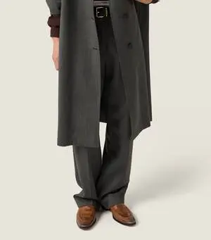 Miu Miu Wool Straight Trousers - Grey