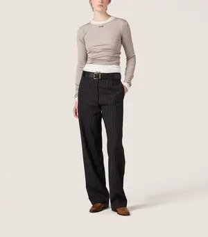 Miu Miu Wool Pinstripe Trousers