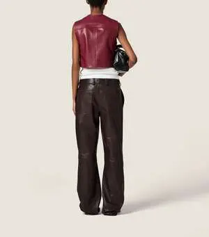 Miu Miu Leather Trousers - Brown