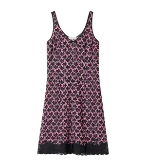 Miu Miu Floral Print Mini Dress - Pink