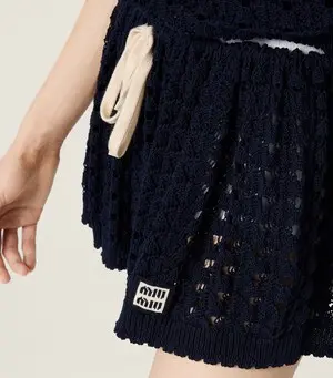 Miu Miu Crochet Drawstring Mini Skirt